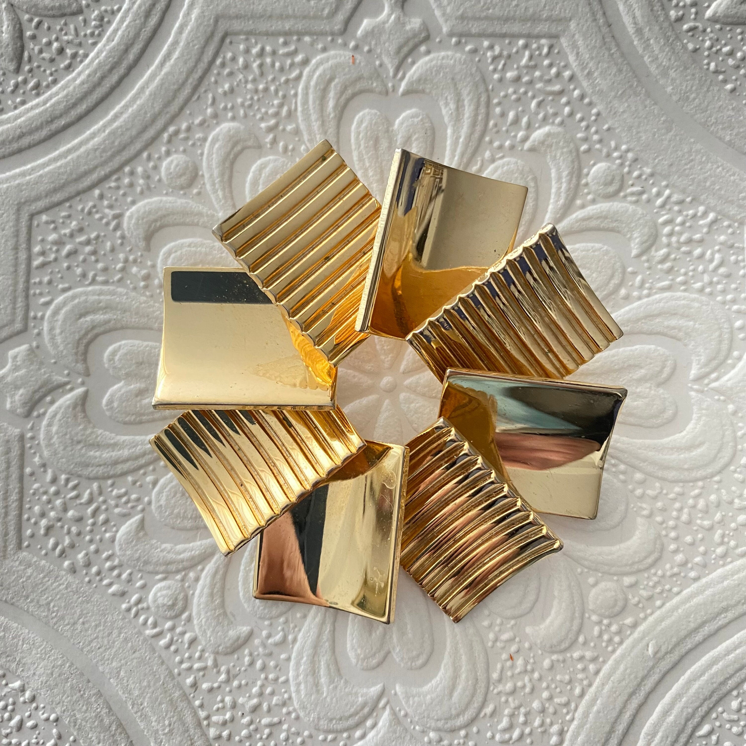 Gold Statement Brooch, Large Gold Toned Brooch, Windmill Brooch, Large ...