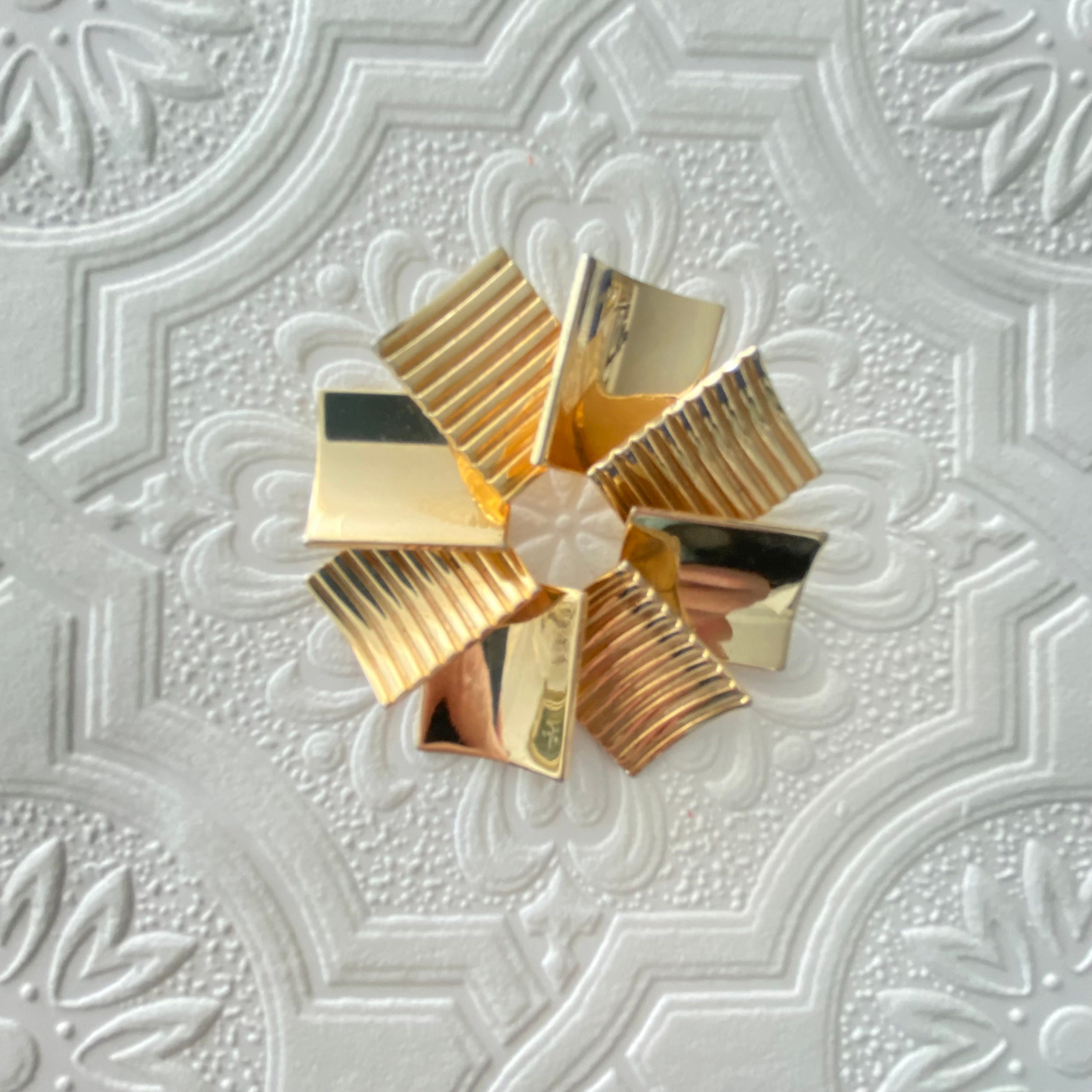 Gold Statement Brooch, Large Gold Toned Brooch, Windmill Brooch, Large ...