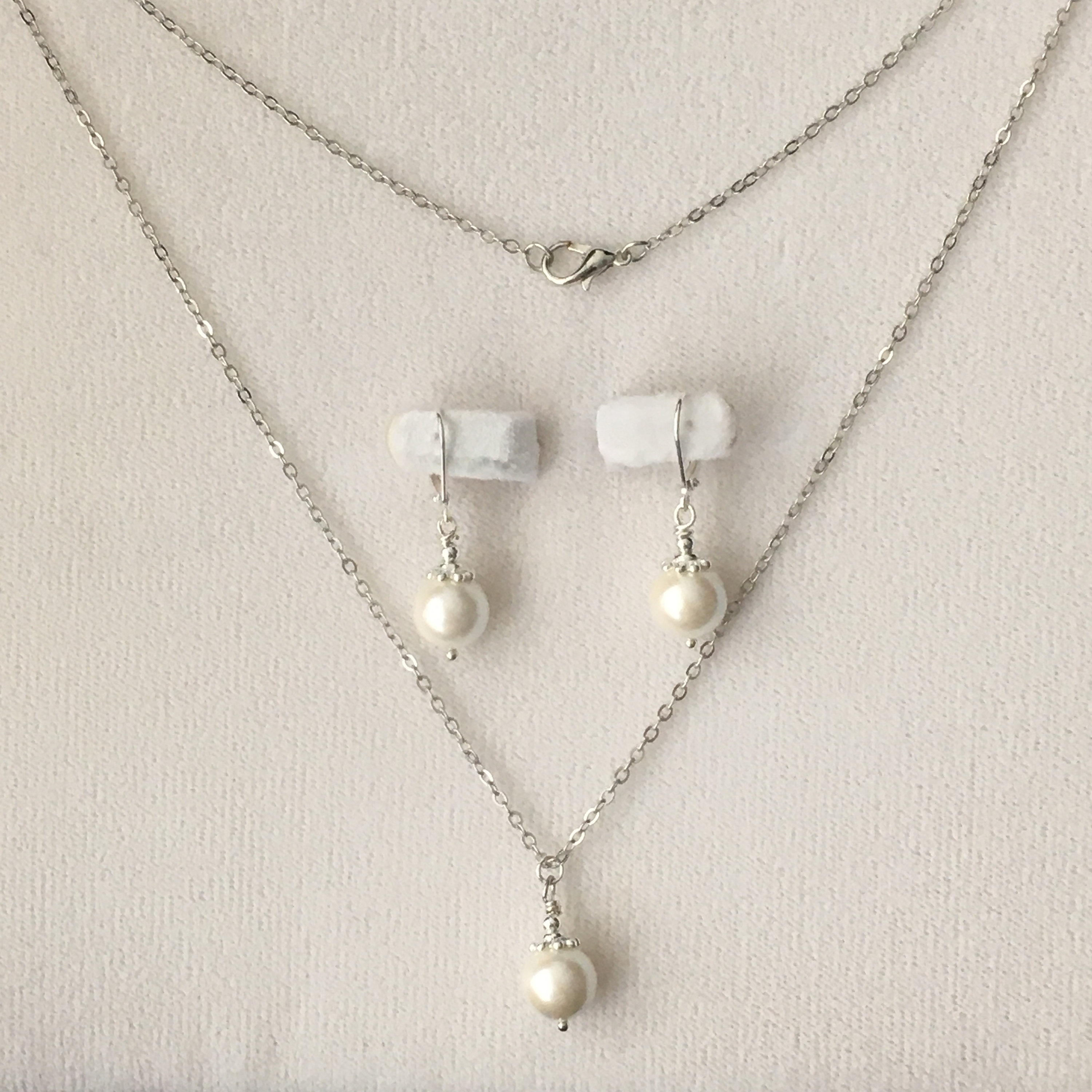Pearl Earring and Necklace Set, Pearl Earrings and Necklace, Pearl ...