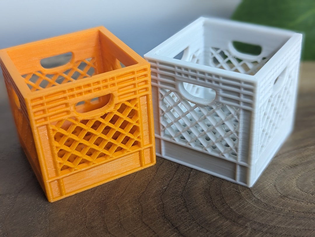 Mini Milk Crate Organizer Medium Size 3D Printed Pen Holder, Office ...