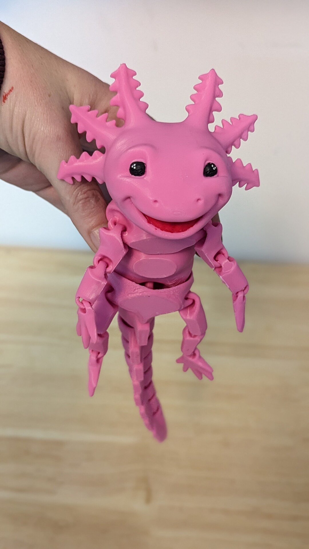 Big SMILE Axolotl Toy Articulated Stress Relief 3D Printed - Etsy