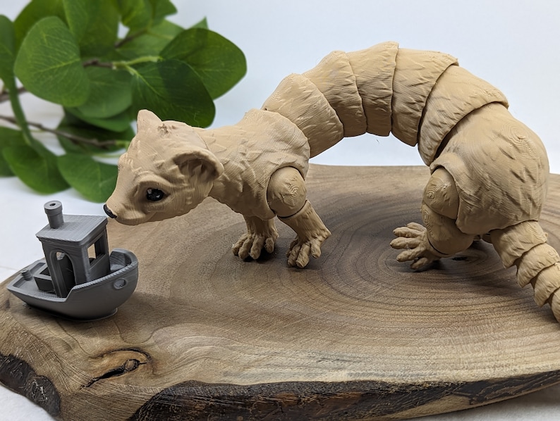 Adorable 3D Printed Articulating Ferret With Hand Painted Facial ...
