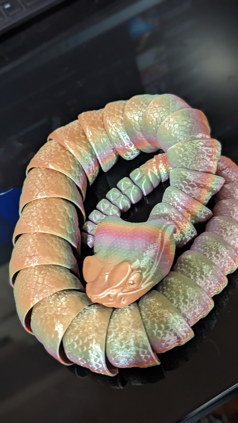 Rattlesnake 3D Printed Articulated Flexible Flexi Toy | Fidget ...