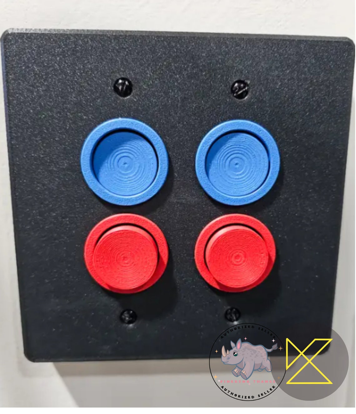 3D Printed Arcade Button Style Light Switch Cover - Double Cover ...