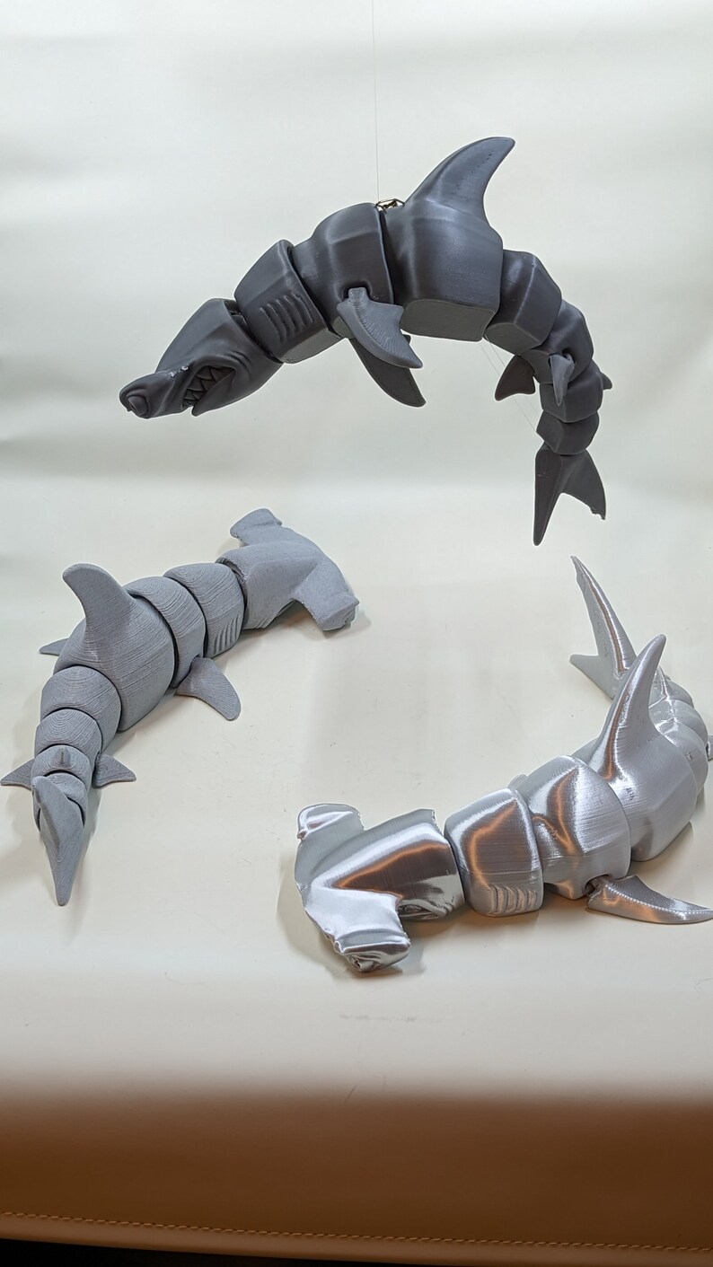 Unique 3D Printed Articulated Hammerhead Shark Toy Interactive and ...