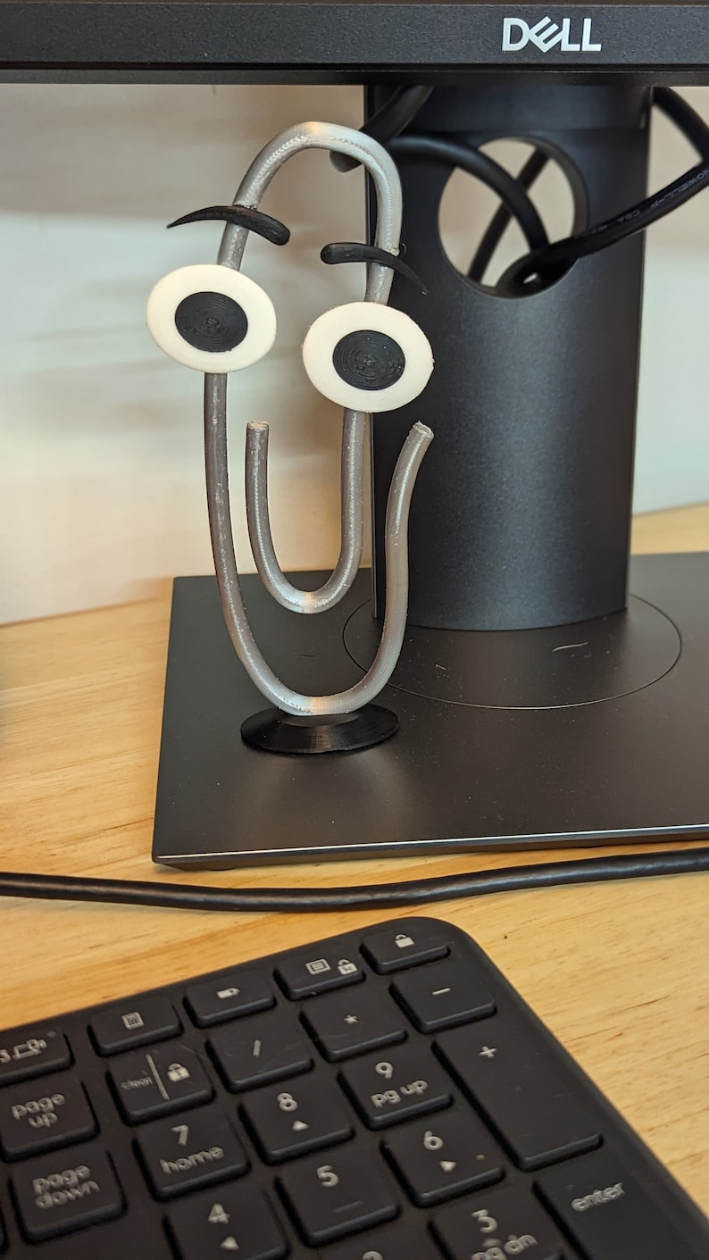 CLIPPY 3d Printed Desk or Office Decorations, Throw Black to the ...