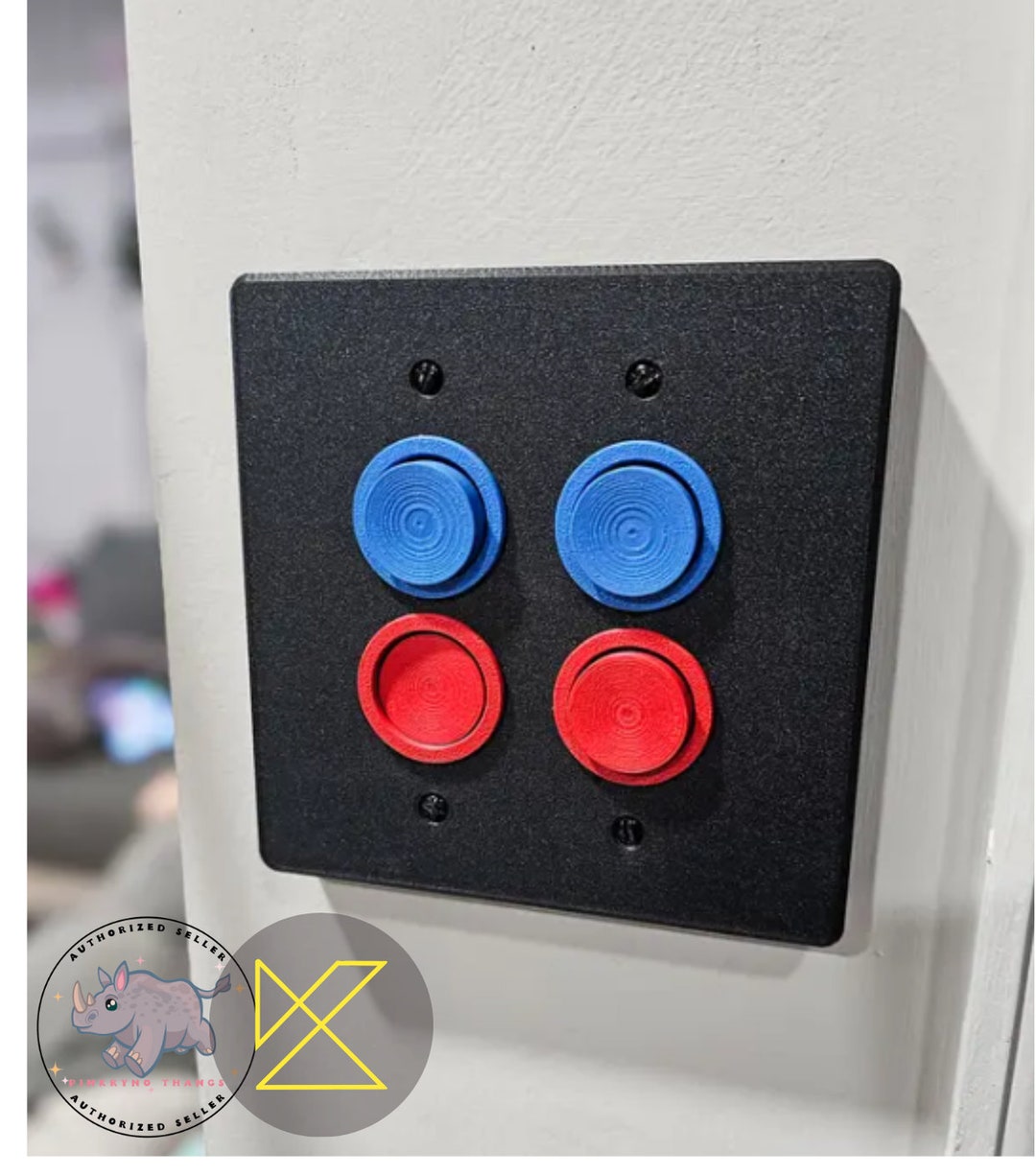 3D Printed Arcade Button Style Light Switch Cover - Double Cover ...