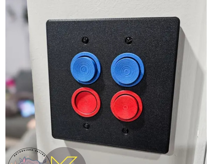 3D Printed Arcade Button Style Light Switch Cover Double Cover Multiple ...