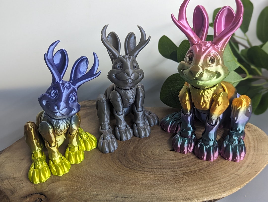Articulated Jackalope 3D Printed Prong Horn Style Mythical - Etsy