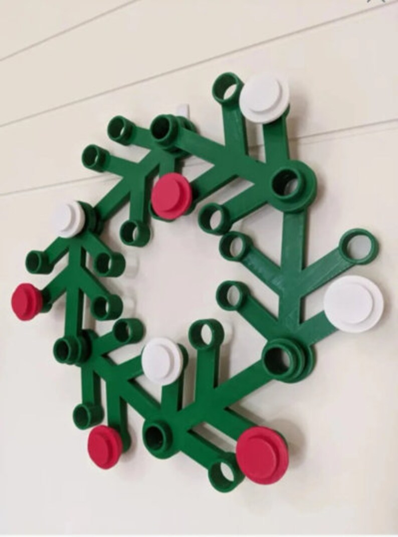 3D Printed Large Building Block Inspired Hanging Wreath | Nostalgic ...