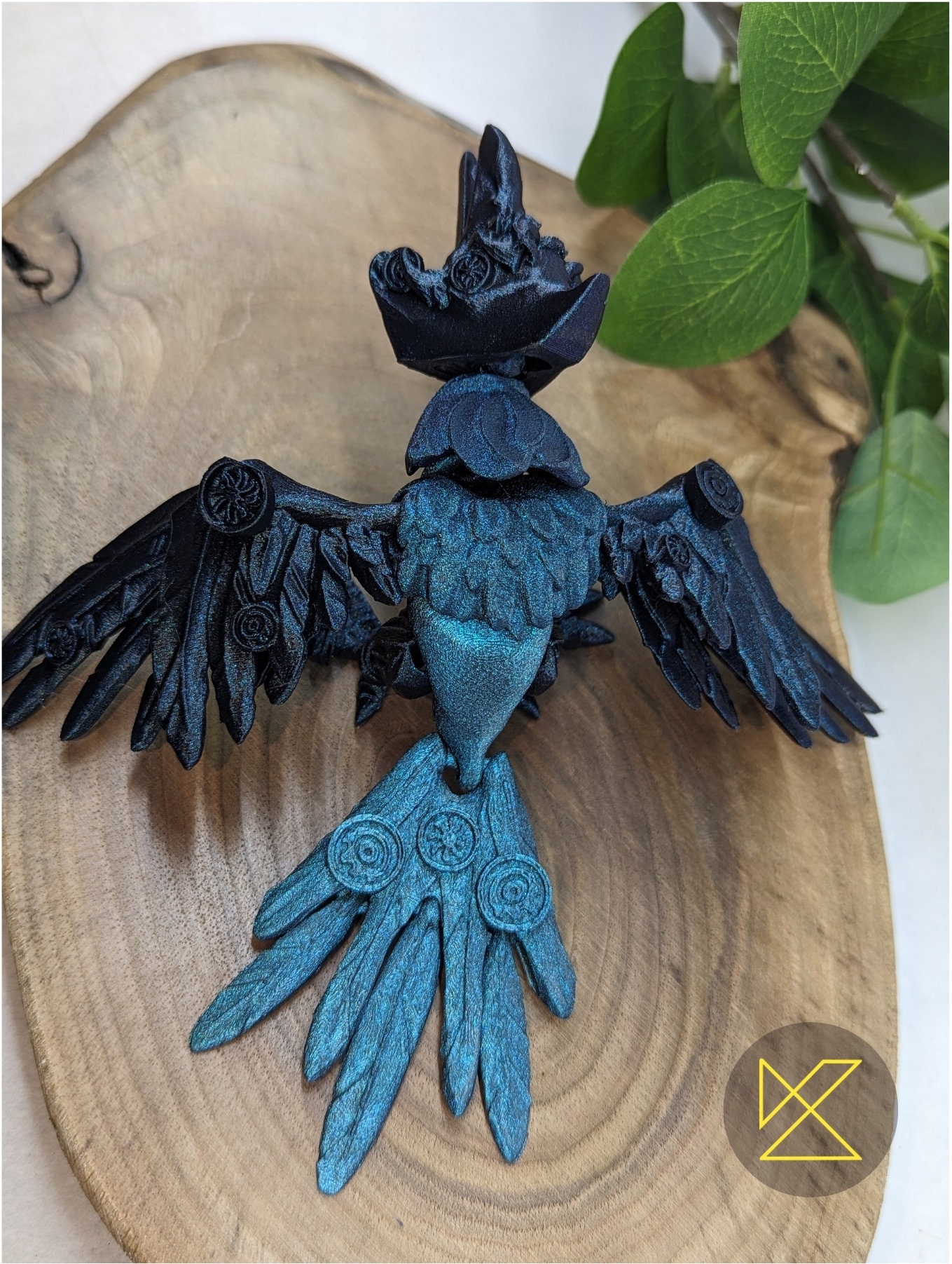Articulating Fortune Teller Raven 3D Printed Raven Sculpture for Mystic ...