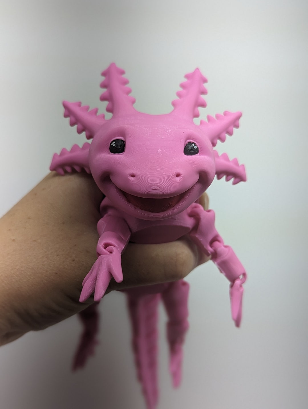 Big SMILE Axolotl Toy Articulated Stress Relief 3D Printed Worry Pet ...