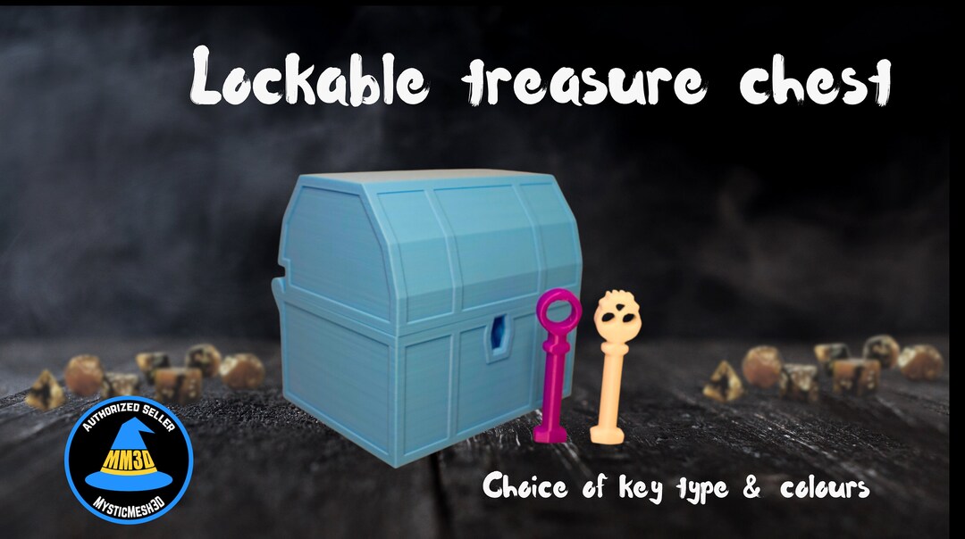 3D Printed Locking Treasure Chest for Dice Storage or Other - Etsy