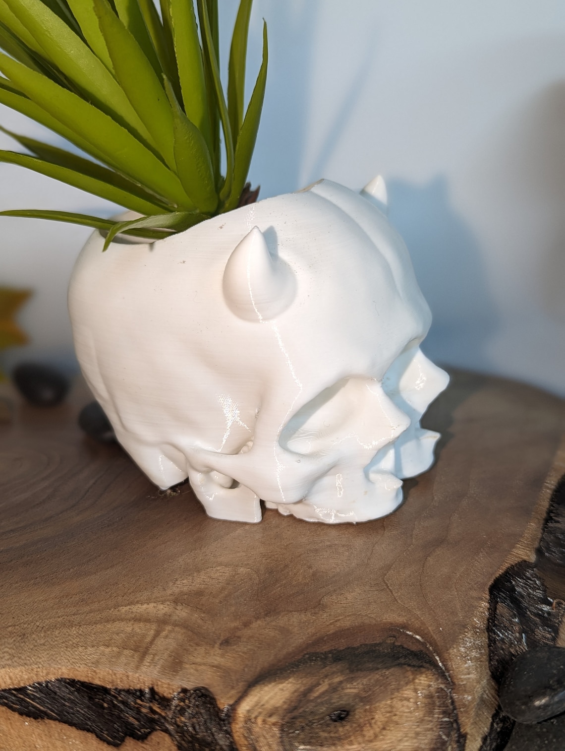 Spooky 3D Printed Triclops Skull Planter for Succulents, Cacti or Small ...