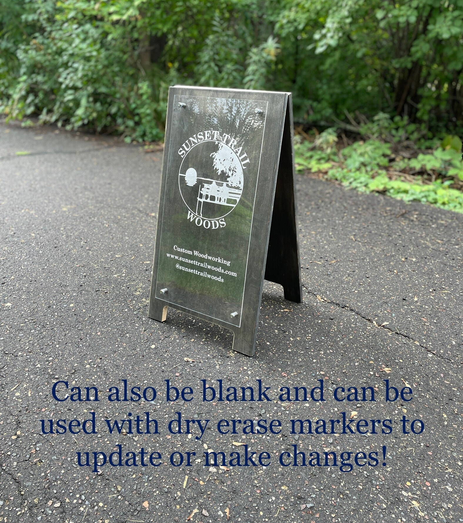 Custom Engraved Wood Acrylic A Frame Sign Sandwich Board Outdoor ...