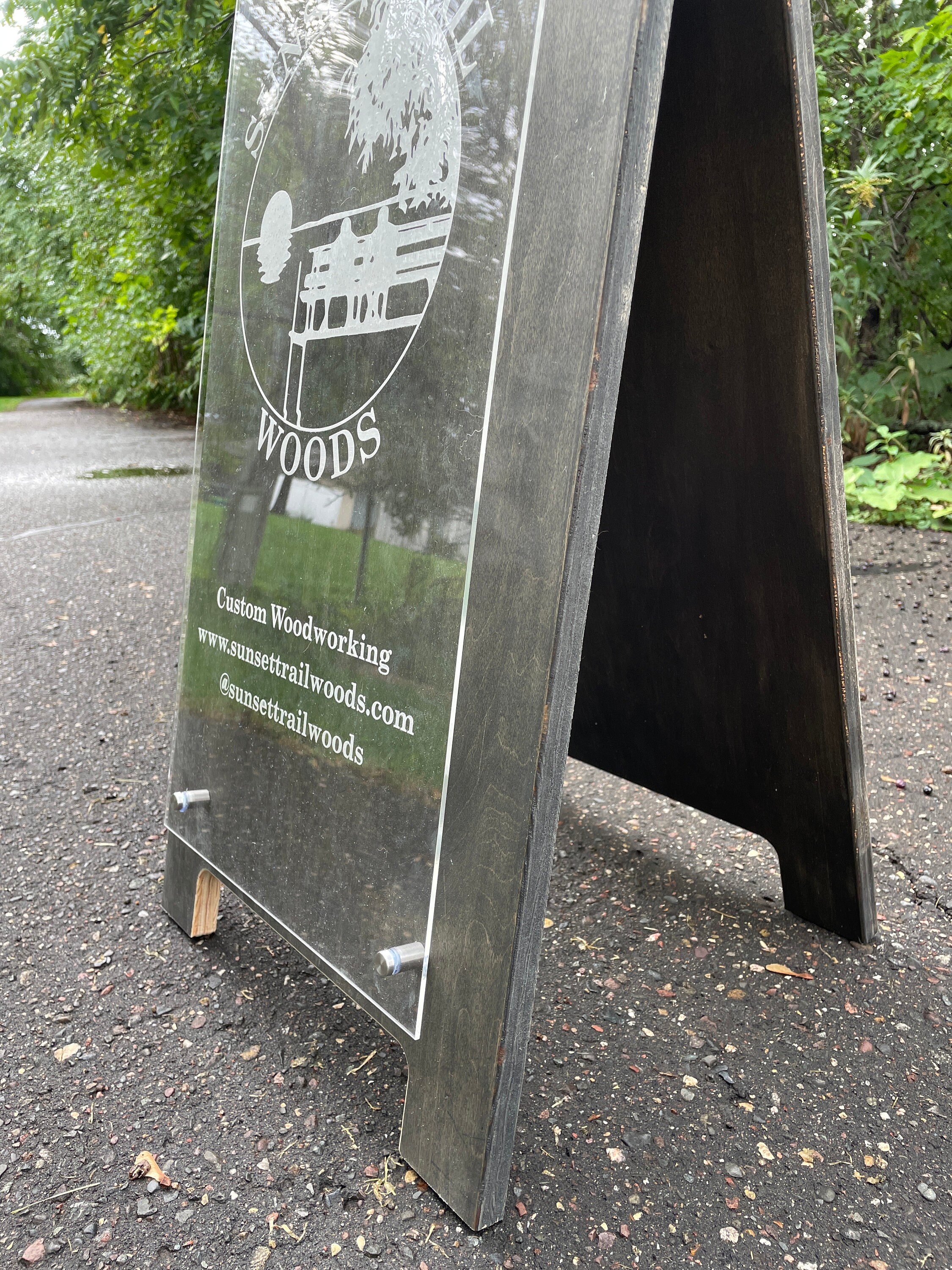 Custom Engraved Wood Acrylic A Frame Sign Sandwich Board Outdoor ...