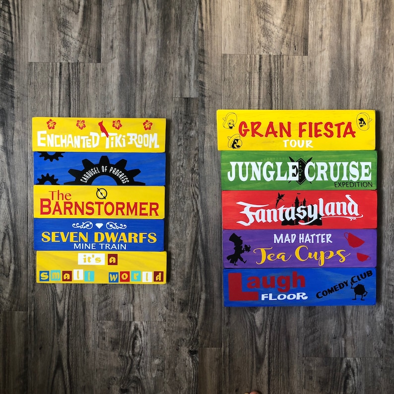 Disney Sign/disney Signs/1 5 or 10 Signs/ Wood Signs/ Disney - Etsy