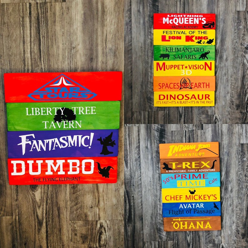 Disney Sign/disney Signs/1 5 or 10 Signs/ Wood Signs/ Disney - Etsy