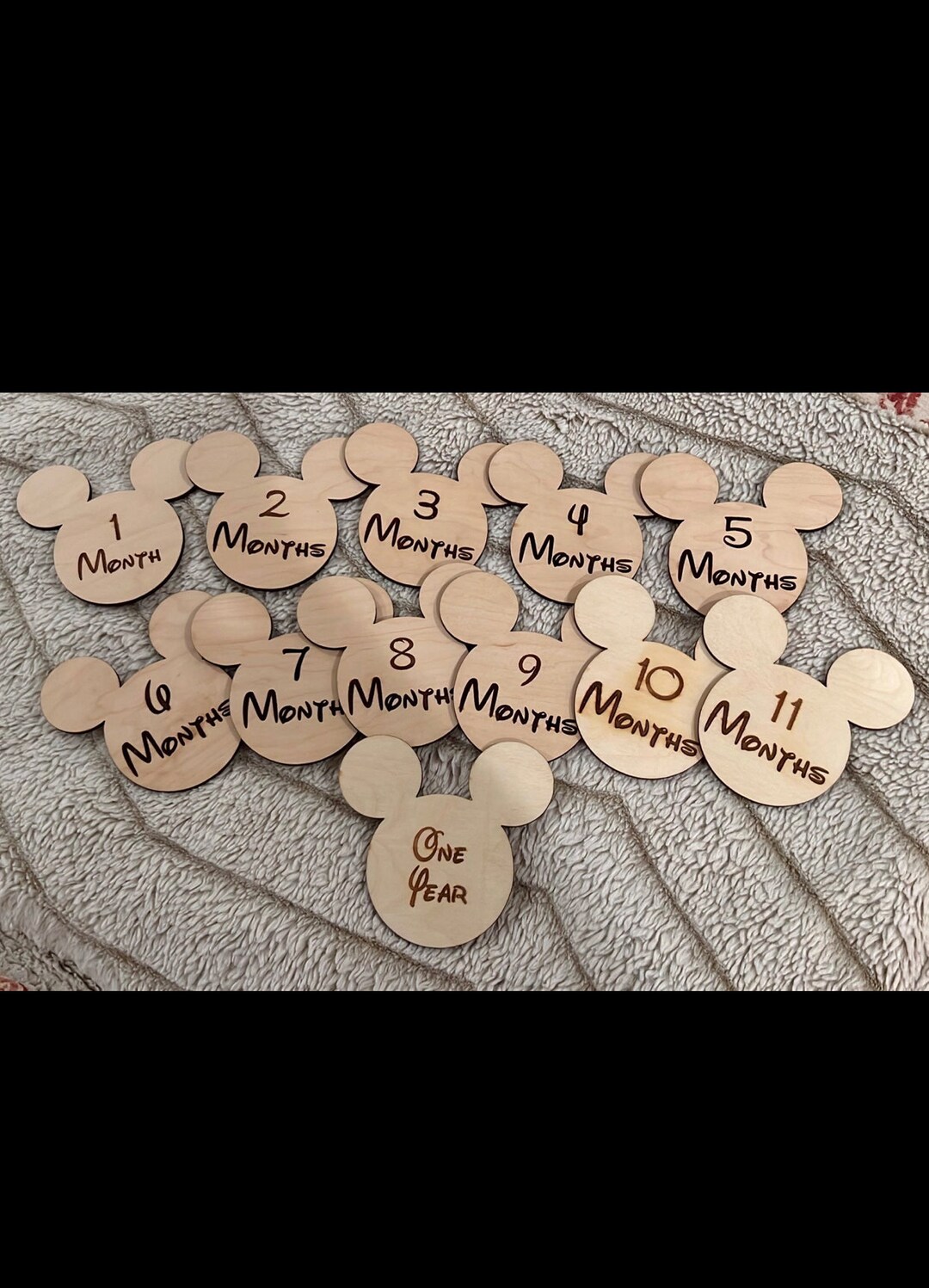 Mickey Mouse or Minnie Monthly Milestone Markers - Etsy
