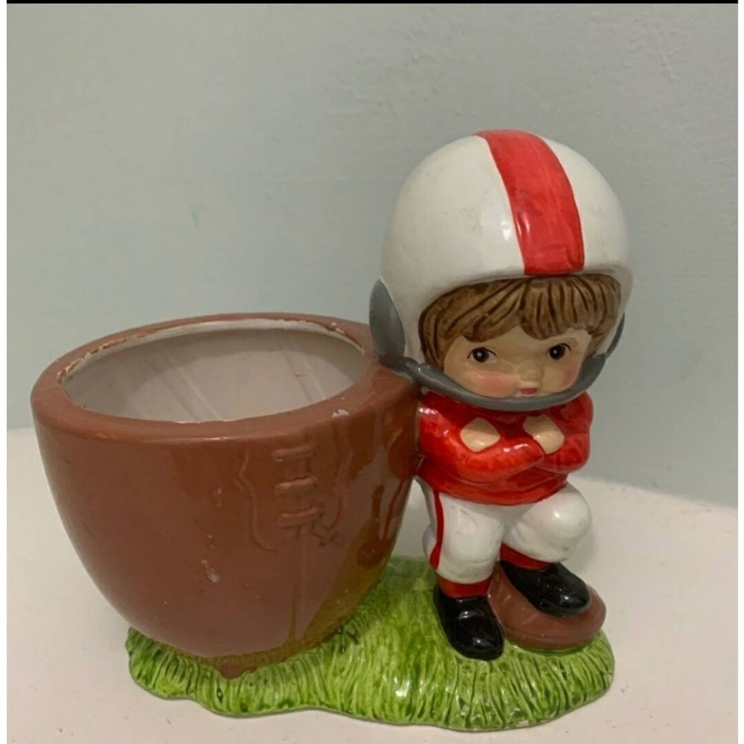 Vintage 1960s inarco boy Football Player Ceramic Planter E-6791 - Etsy