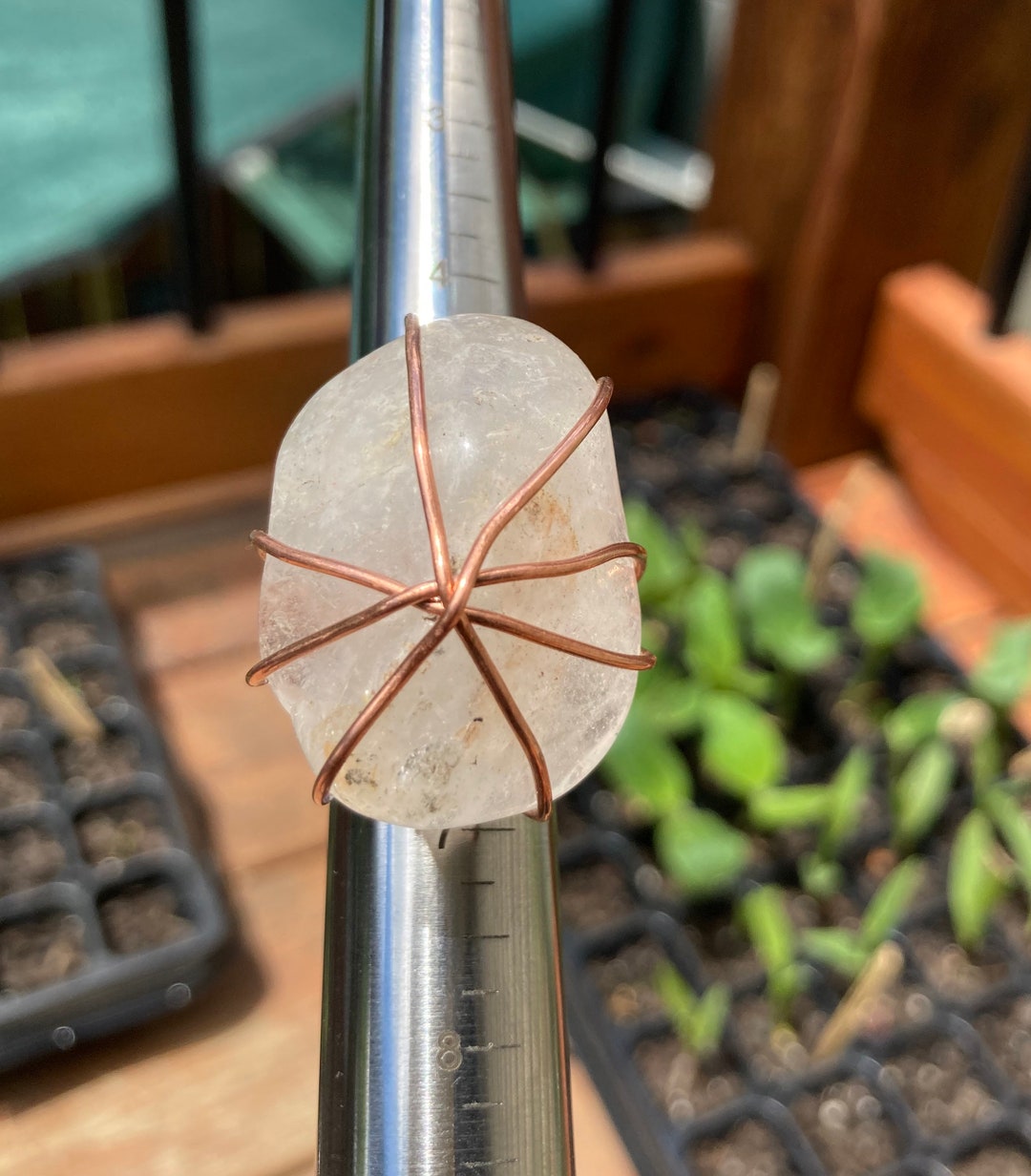 Crystal Quartz copper wire wrapped ring - Etsy.de