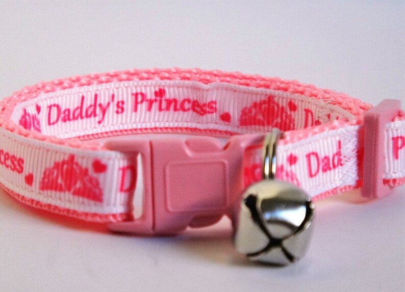 Girl Cat Collar - Kitten Collar - Daddy's Princess Tiara Pet Collar ...