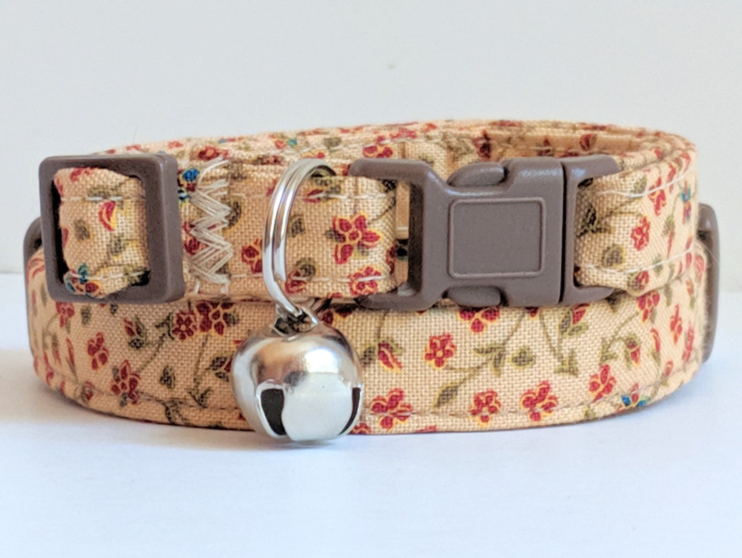 Girl Cat Collar - Fabric Kitten Collar With Dainty Flowers - Floral Cat ...
