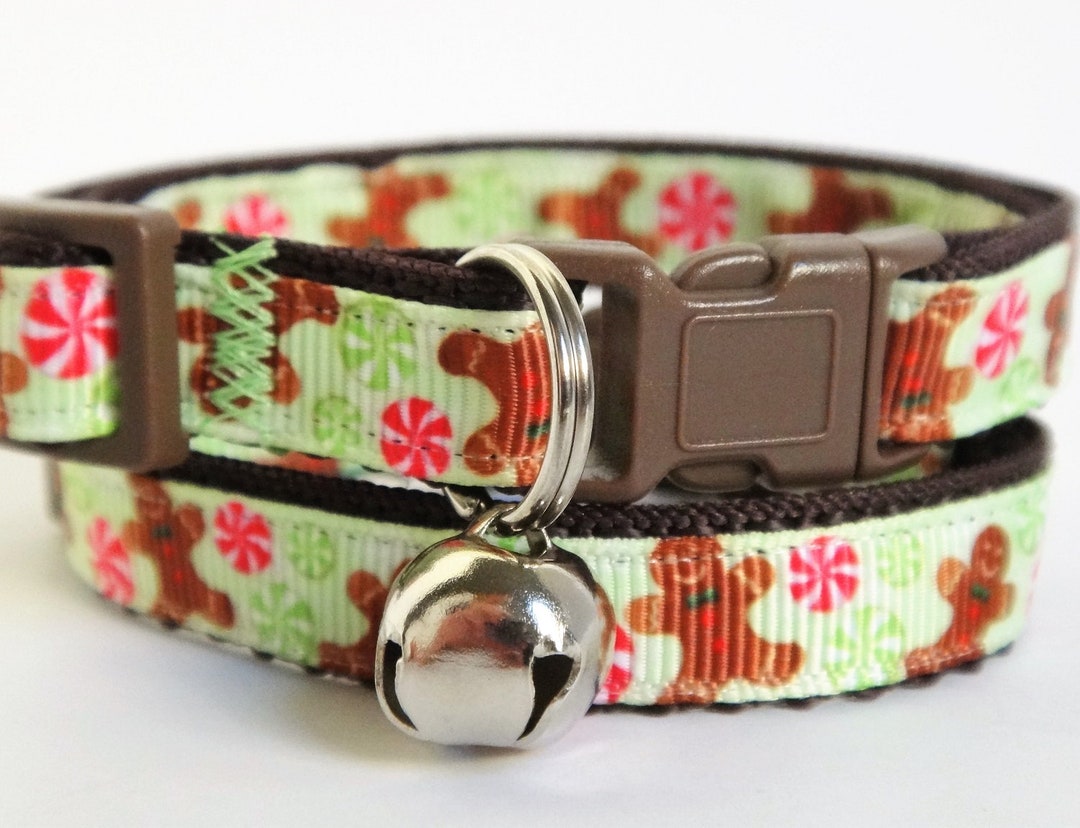 Christmas / Winter Cat Collar - Gingerbread Man Kitten Collar - Boy or ...