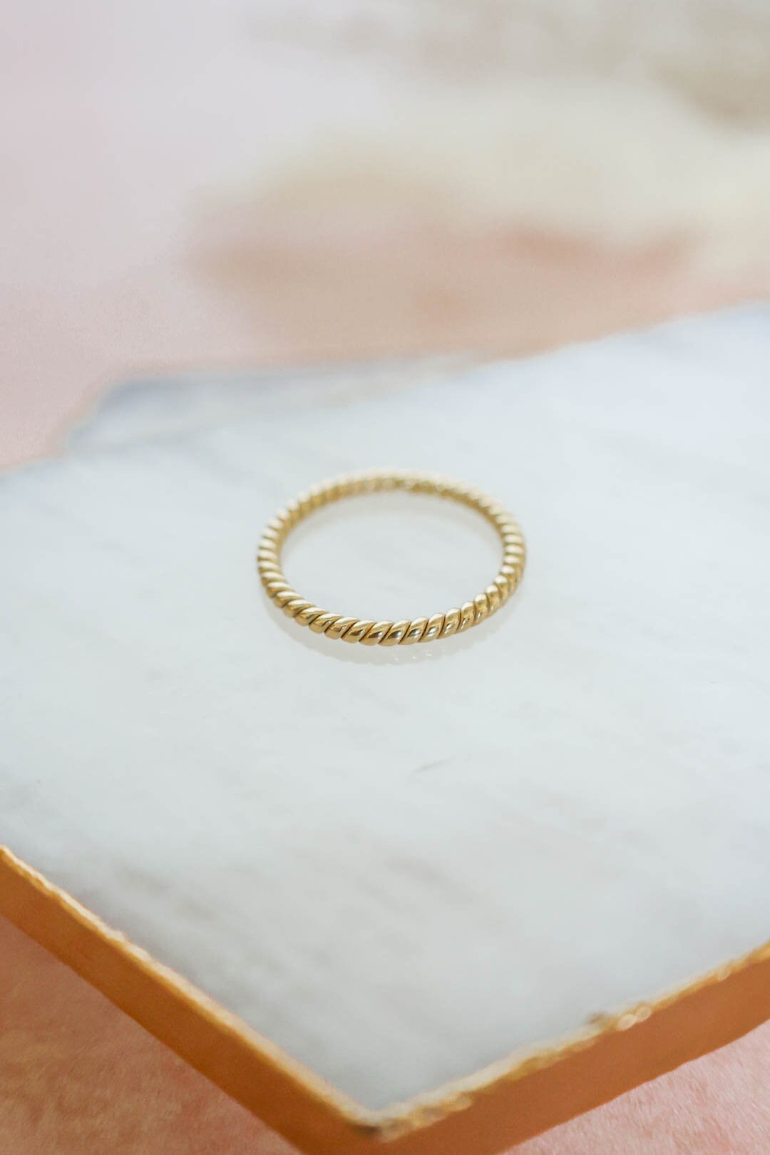 Gold Rope Ring, Gold Stacking Ring, 14k Gold Vermeil Ring, Dainty Gold ...