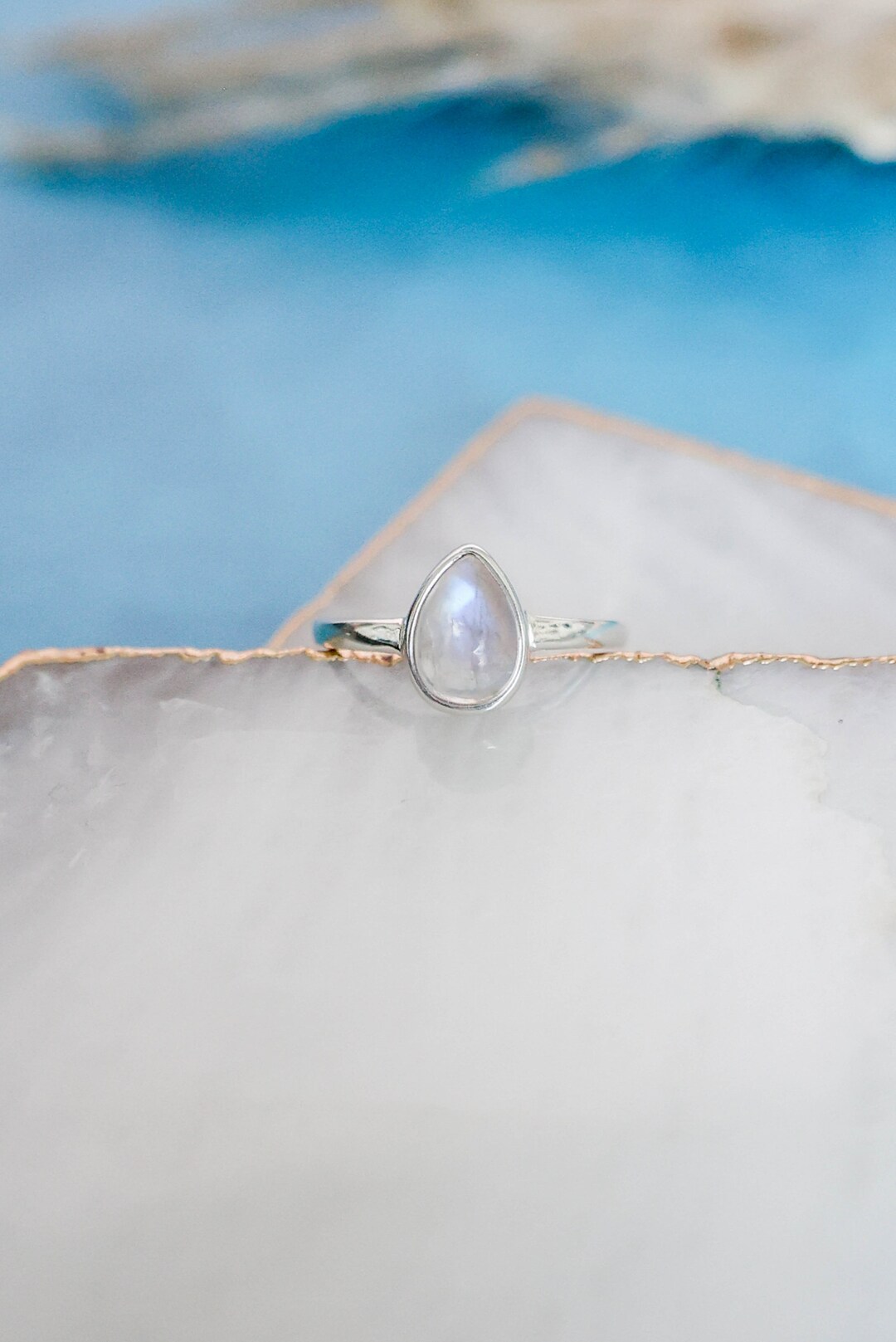 Moonstone Stacking Ring, Rainbow Moonstone Ring, Moonstone Ring ...