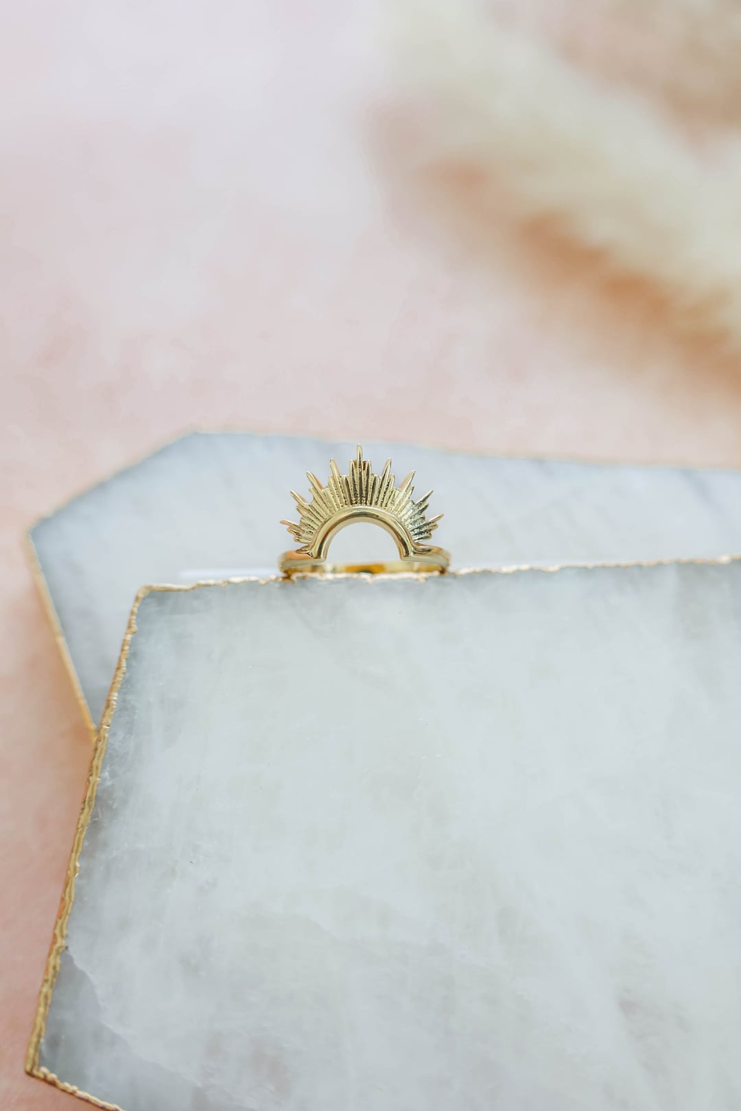 Gold Sunburst Ring, Stackable Rings, 14k Gold Vermeil Ring, Stackable ...