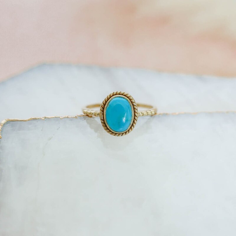 Turquoise Gold Ring - Etsy