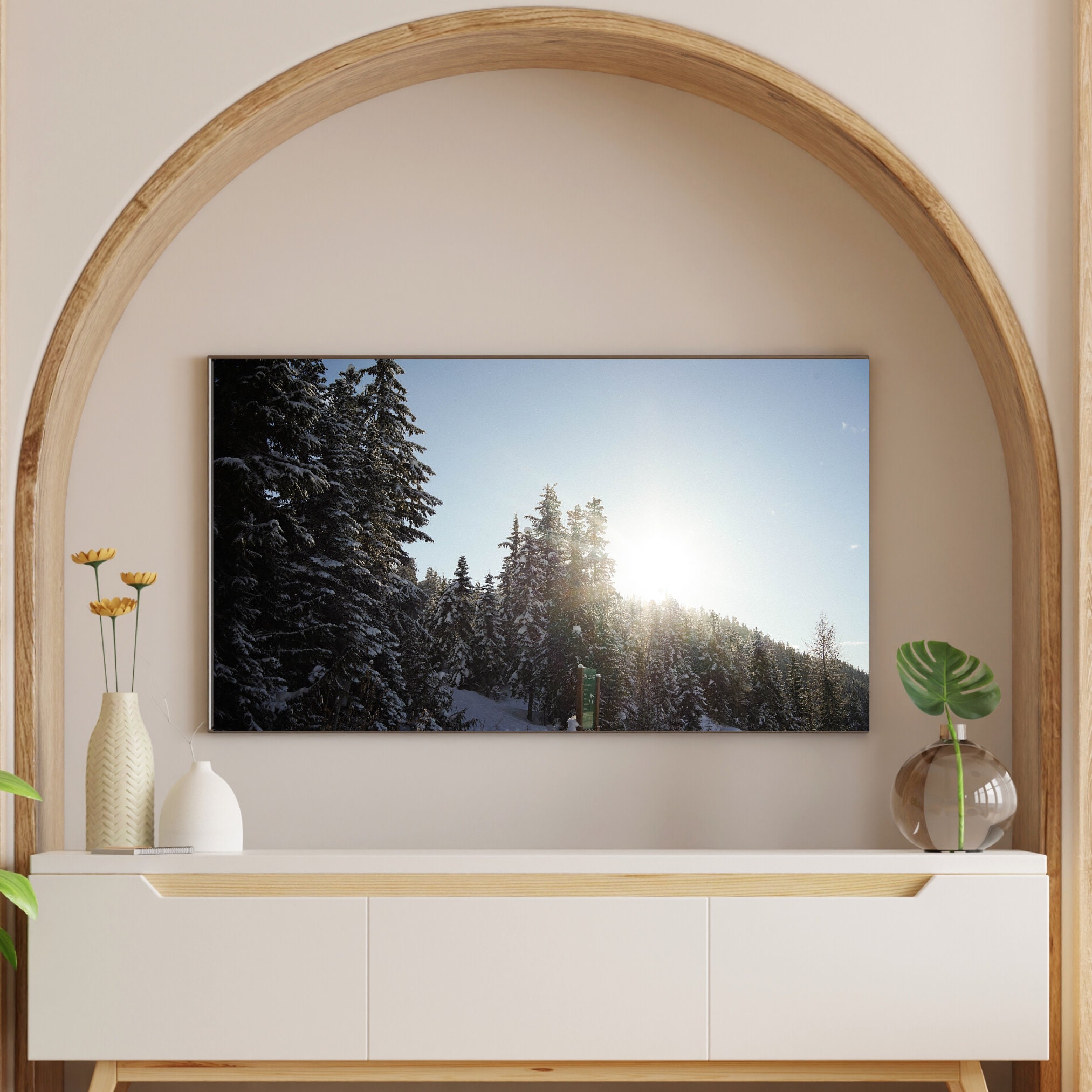 Snow Capped Trees Digital Download, Whistler Canada Print, Frame Tv ...