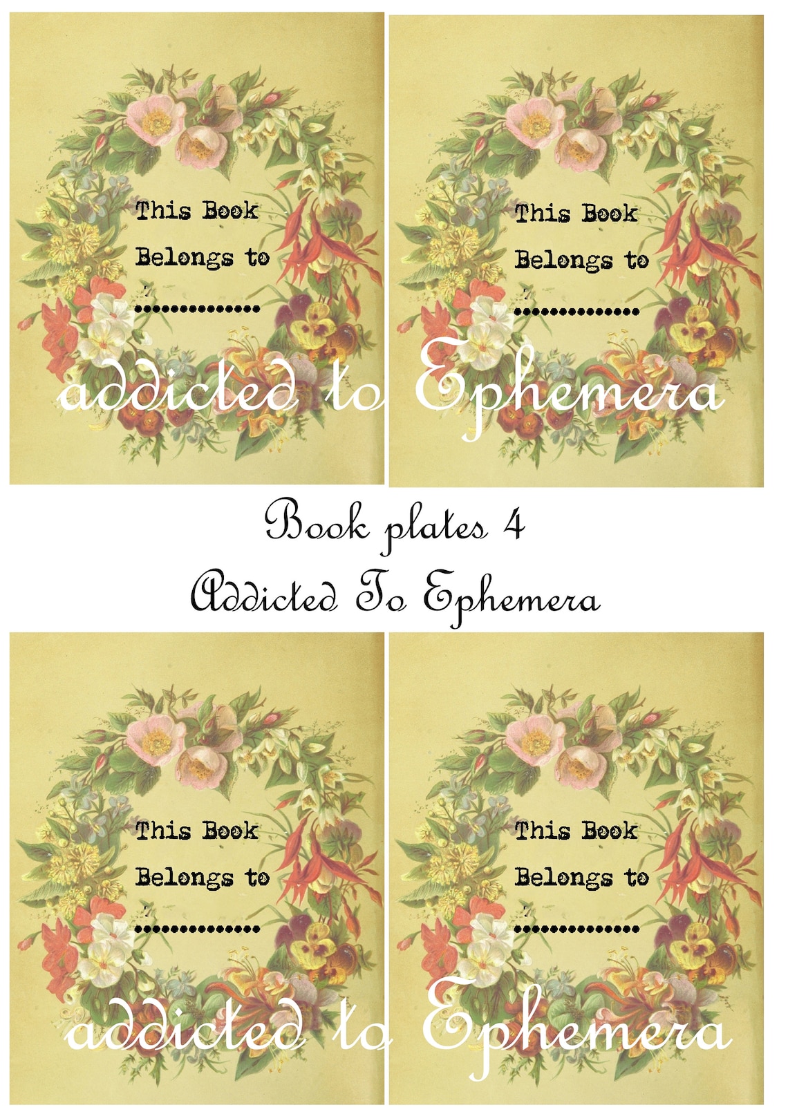 This Journal/book Belongs to Printable Book Plate Junk Journal - Etsy