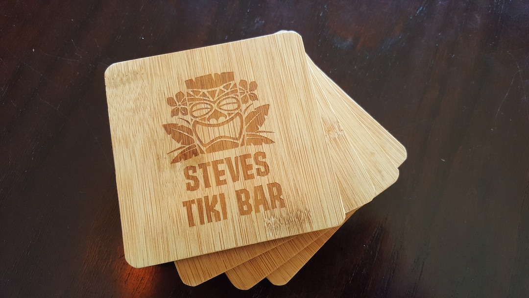 Custom Tiki Bar Coasters - Set of 4 - Etsy