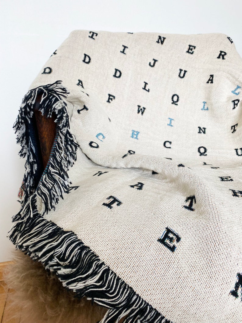 Personalized Word Search Blanket, Woven Word Search Throw, Custom Word ...
