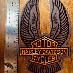 Vintage 1970s HARLEY-DAVIDSON Patch Wing Long Bar Shield New - Etsy