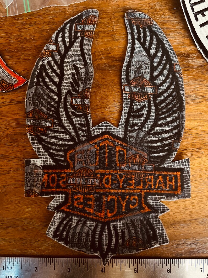 Vintage 1970s HARLEY-DAVIDSON Patch Wing Long Bar Shield New - Etsy