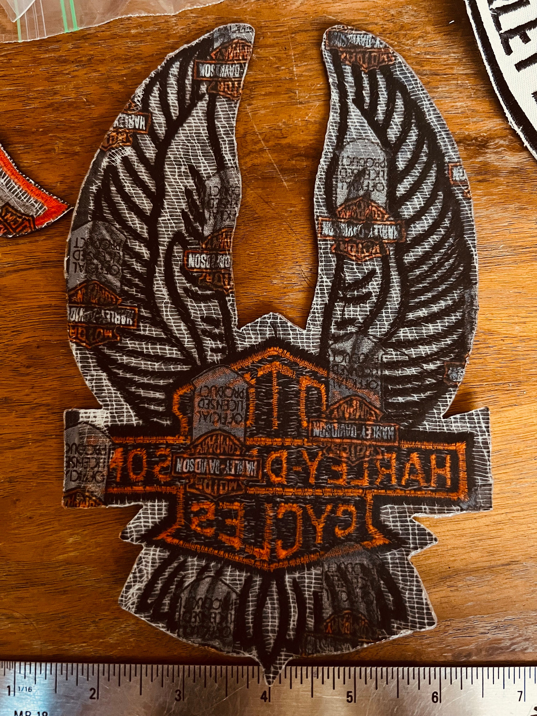 Vintage 1970s HARLEY-DAVIDSON Patch Wing Long Bar Shield New - Etsy