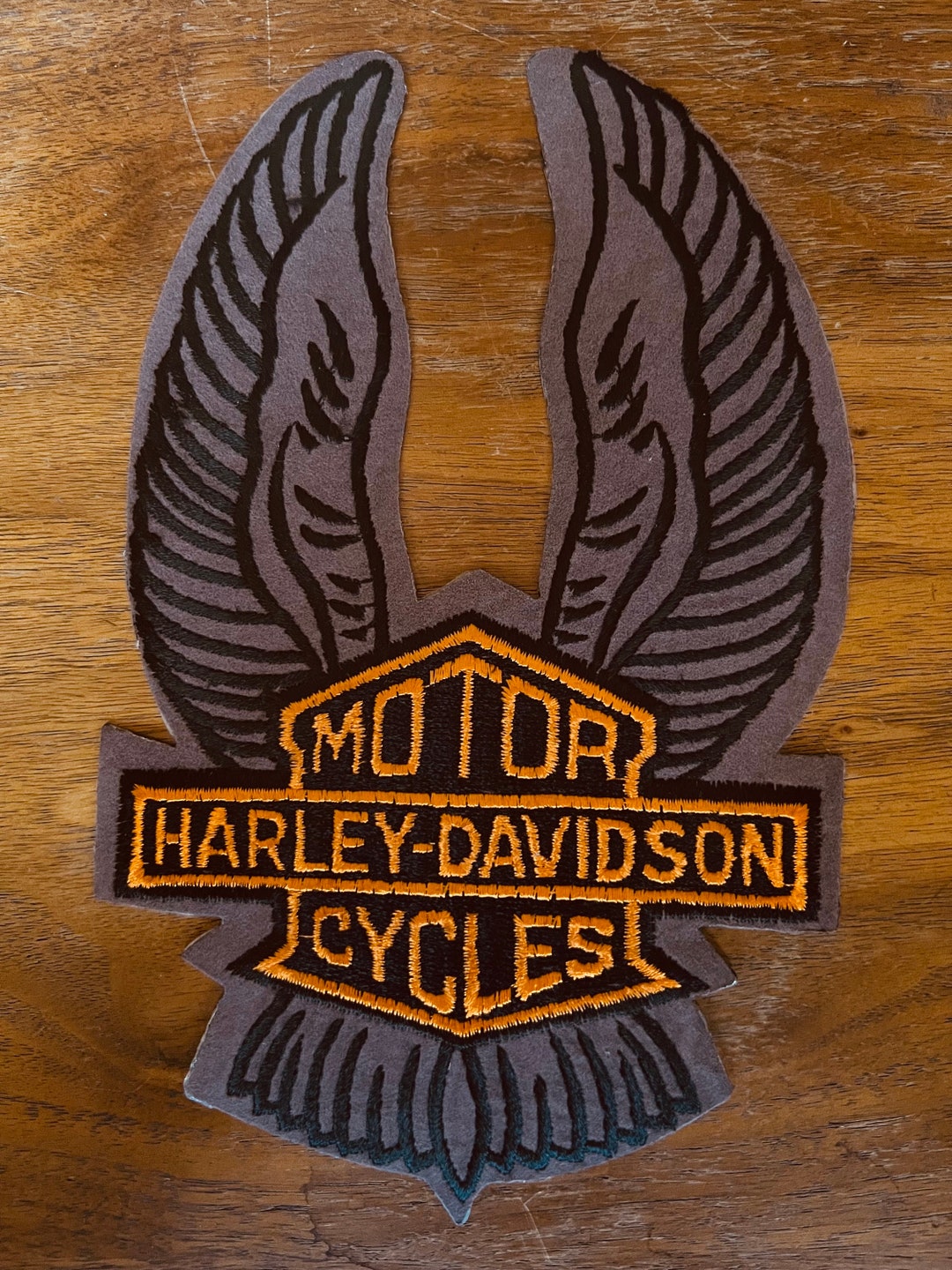Vintage 1970s HARLEY-DAVIDSON Patch Wing Long Bar Shield New - Etsy