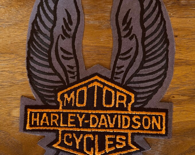 Vintage 1970s HARLEY-DAVIDSON Patch Wing Long Bar Shield New - Etsy