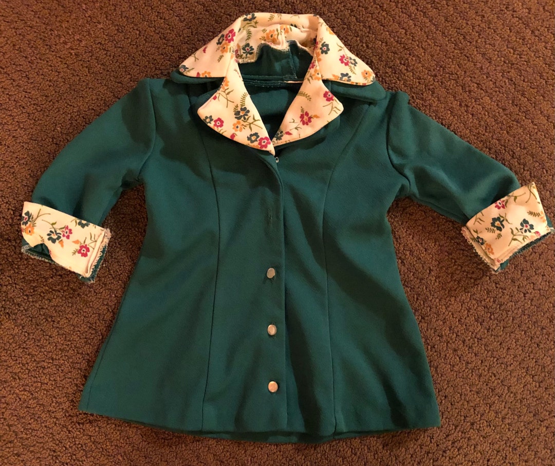 Vintage MOD Girls Polyester Button up Floral Collar Shirt / Overcoat - Etsy