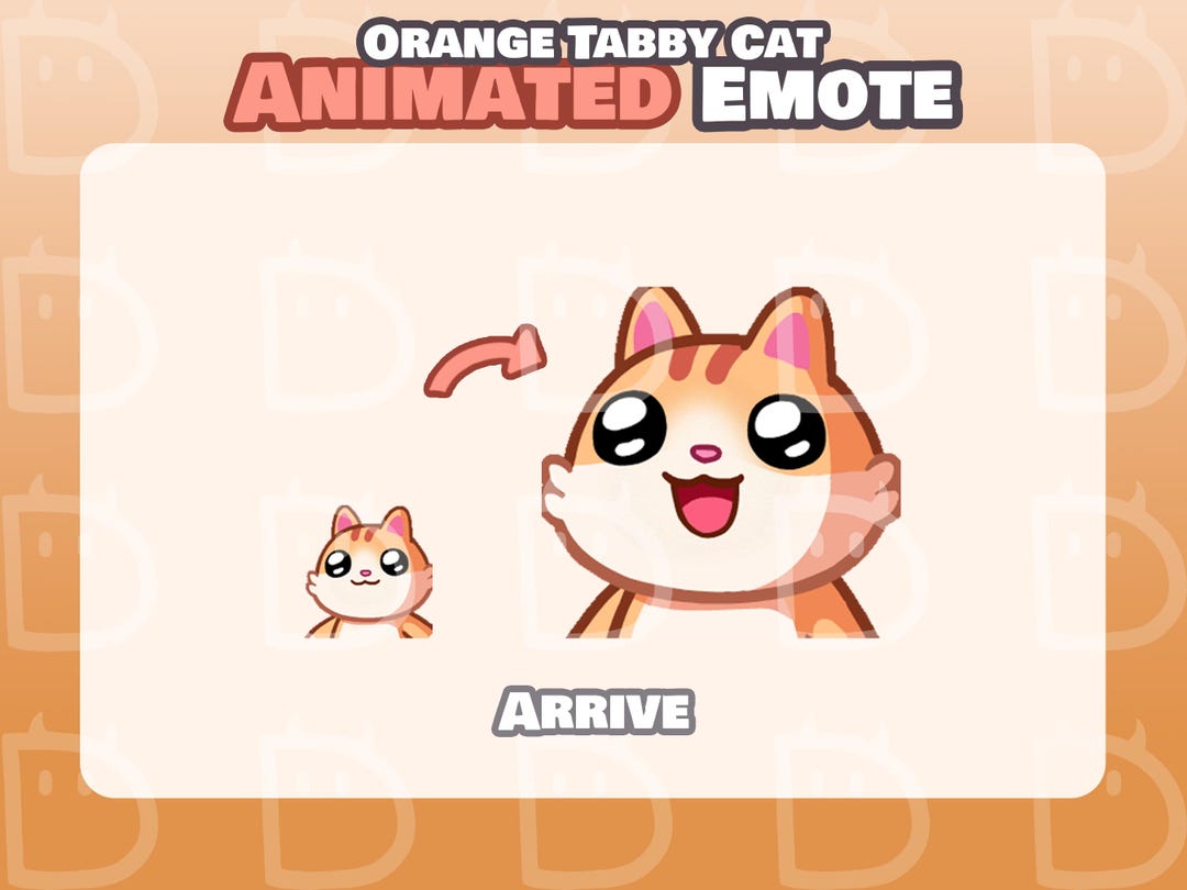 Orange Tabby Cat Animated Emote – Arrive Entrance GIF – Twitch ...