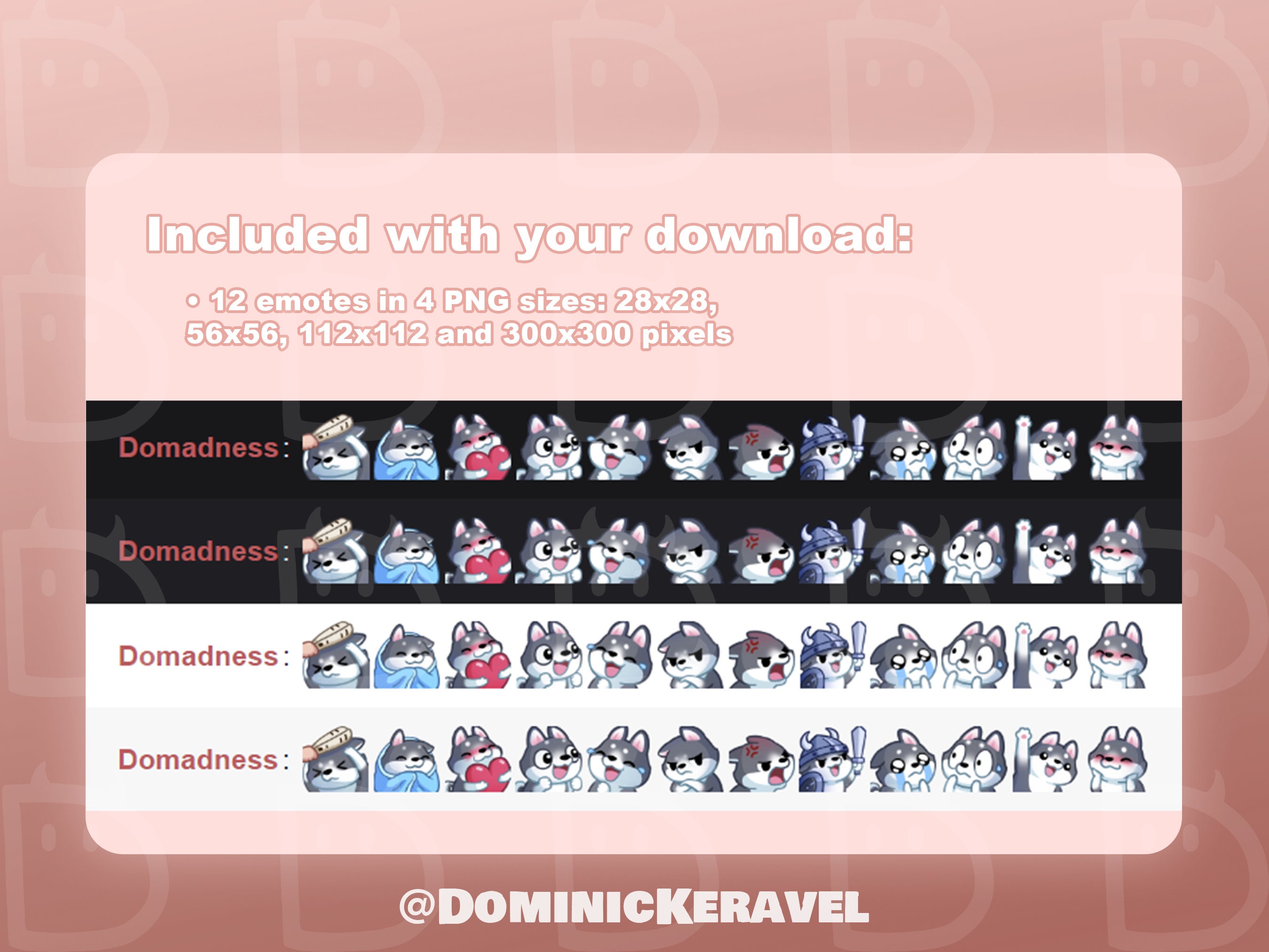 Grey & White Husky Emotes (twitch/discord) Pack 1 - Cute Dog Emojis for ...
