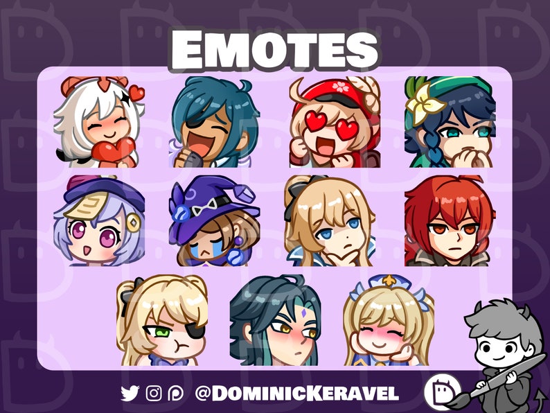 Genshin Impact Emotes Twitch/Discord Pack 2 Niedliche Gaming Anime ...