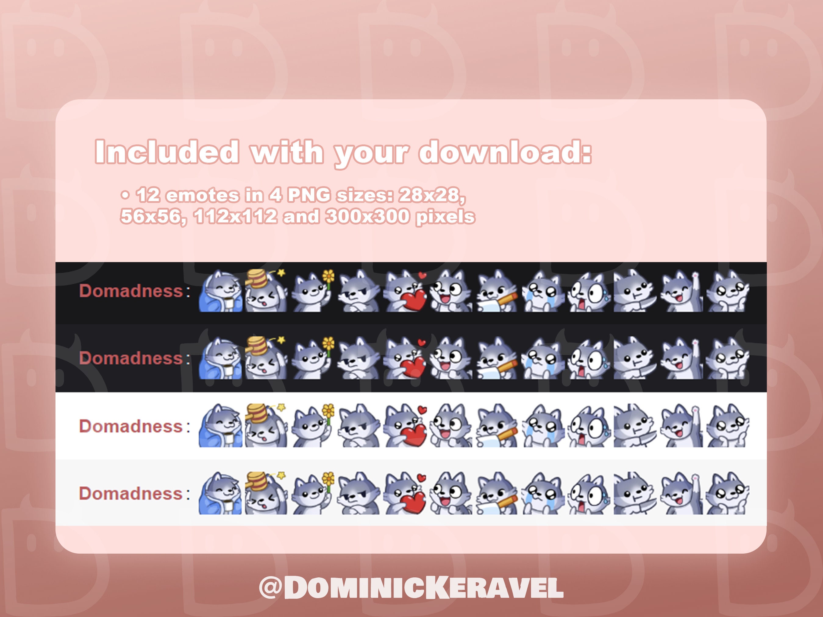 Grey Wolf Emotes twitch/discord Pack 1 Cute Wolves Gaming Anime Emojis ...