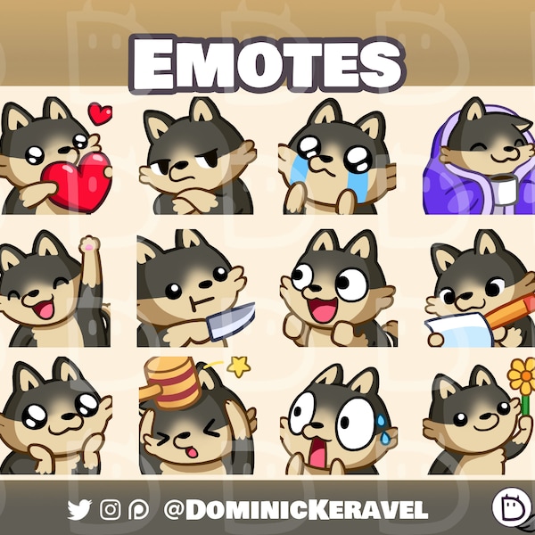 émoticônes wolf twitch - Etsy.de
