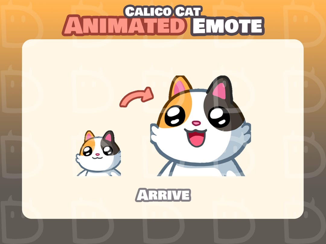 Calico Cat Animated Emote – Arrive Entrance GIF – Twitch & Discord ...