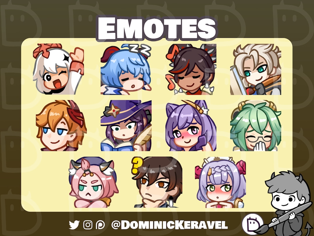Genshin Impact Emotes (twitch/discord) Pack 1 - Cute Gaming Anime ...