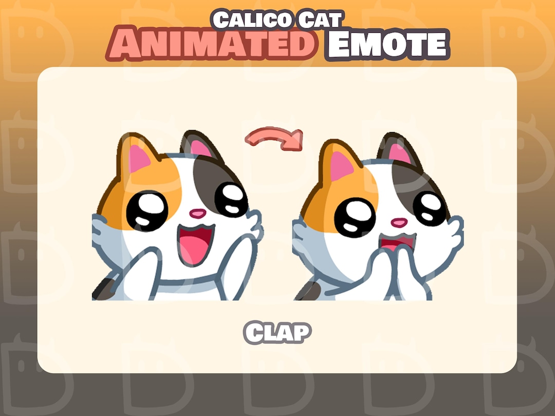 Calico Cat Clap Emote: Animated Cheer GIF for Twitch & Discord - Etsy